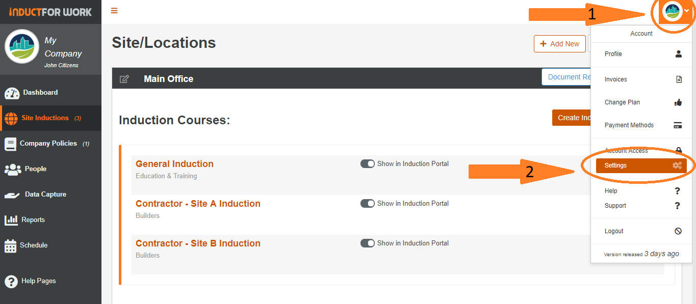 7-a Customising invite message - Induct For Work Australia
